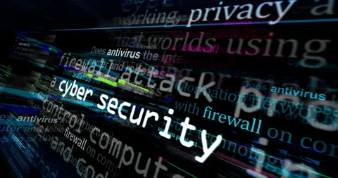 Cyber security neon on brick wall loop | Stock Video | Pond5