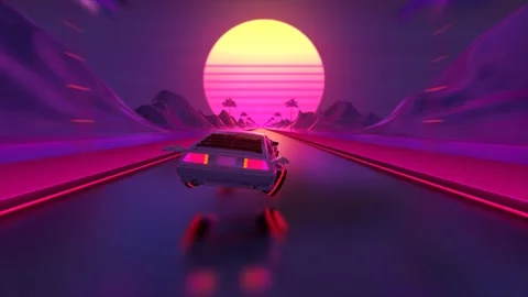 Cyberpunk Car Flying Background | Stock Video | Pond5
