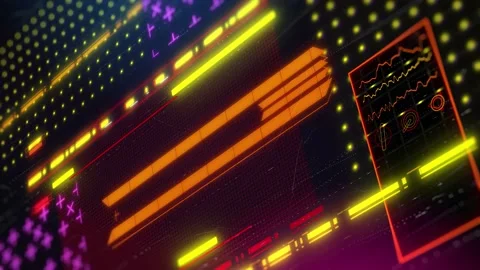 Cyberpunk gaming hud background. Loop 3d... | Stock Video | Pond5