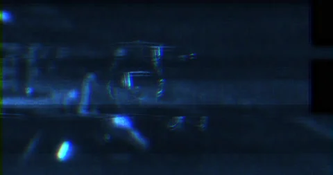 Cyberpunk glitch man in futuristic glass... | Stock Video | Pond5