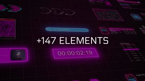 After Effects: Cyberpunk HUD Elements Package #159708268