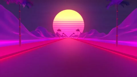 Cyberpunk Road Background | Stock Video | Pond5