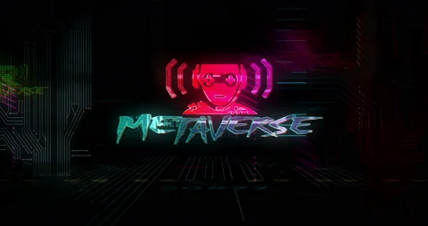Cyberpunk style intro with Metaverse the... | Stock Video | Pond5
