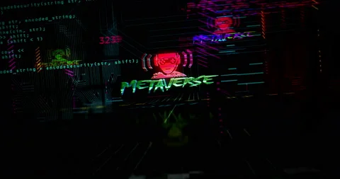 Cyberpunk style intro with Metaverse the... | Stock Video | Pond5