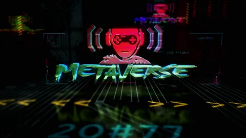 Cyberpunk style intro with Metaverse the... | Stock Video | Pond5