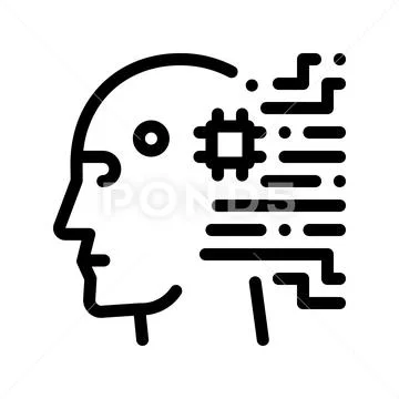 Cyborg Artificial Intelligence Vector Sign Icon: Graphic #113854465