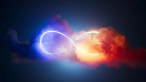 cycled 3d animation, abstract neon backg... | Stock Video | Pond5