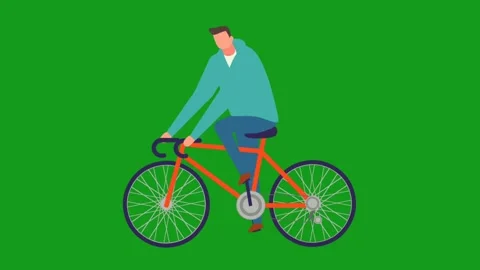 Cycling man motion graphics with green s... | Stock Video | Pond5