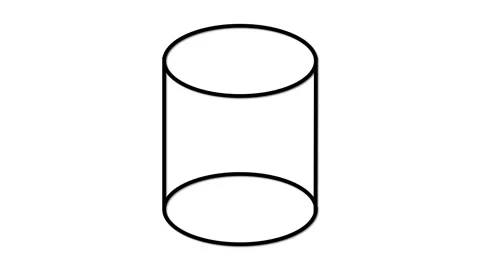 Cylinder, geometric shape outline self d... | Stock Video | Pond5