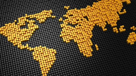 Cylinders Formed A World Map | Stock Video | Pond5