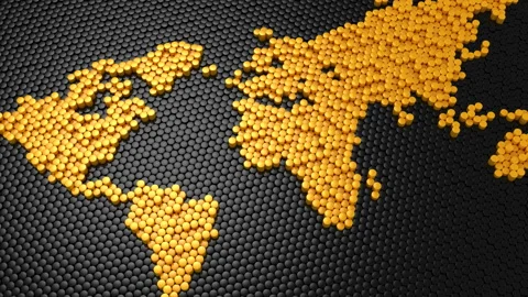 Cylinders Formed A World Map | Stock Video | Pond5