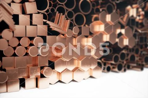 Cylindrical copper steel profiles, hexagonal copper steel profiles ...