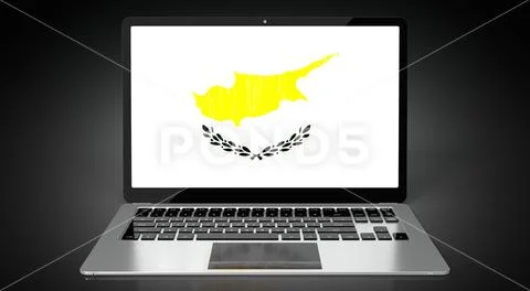 Cyprus - country flag and binary code on laptop screen ~ Clip Art ...