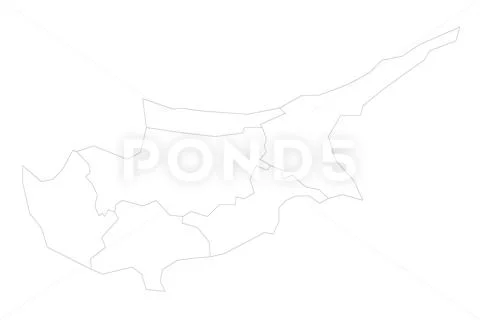 Cyprus political map of administrative divisions: Graphic #230607037