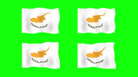 Cyprus Waving Flag 2D Animation on Green... | Stock Video | Pond5