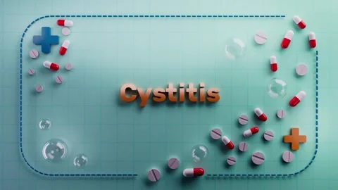 Cystitis text animation on 3D medical ba... | Stock Video | Pond5