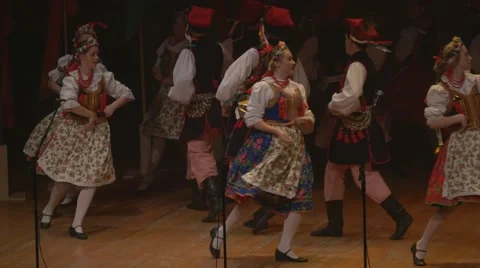 Czech slavonic folk dance on a stage 4k | Stock Video | Pond5