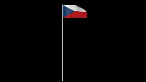 Czechoslovakia Flag on Pole with Alpha C... | Stock Video | Pond5
