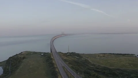 D-Log. Oresund bridge. A long tunnel bri... | Stock Video | Pond5