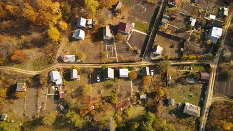 dacha village in the forest photo from a... | Stock Video | Pond5