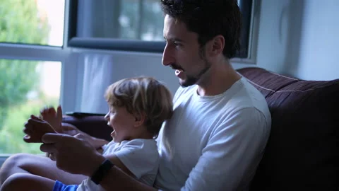 Dad clapping child hands. Father and son... | Stock Video | Pond5