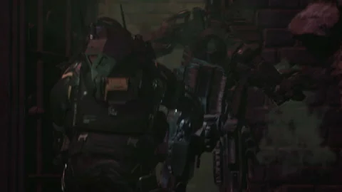 Dagger attack of Sci-fi soldier Stealth ... | Stock Video | Pond5