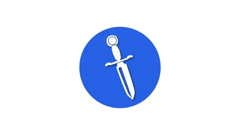 Dagger icon simple shape circle animatio... | Stock Video | Pond5