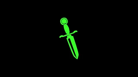 Dagger knife shape icon animation on whi... | Stock Video | Pond5