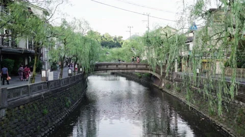 Daikawa, which flows through the center ... | Stock Video | Pond5