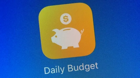 Daily Budget App Icon Launching On Smart... | Stock Video | Pond5