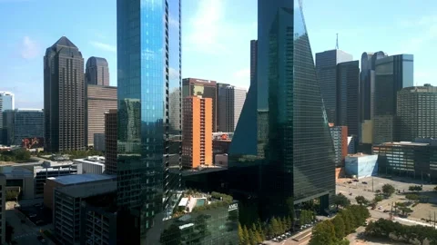 Dallas Downtown drone shot around the sk... | Stock Video | Pond5