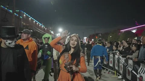 Dallas Halloween Block Party, People Dre... | Stock Video | Pond5