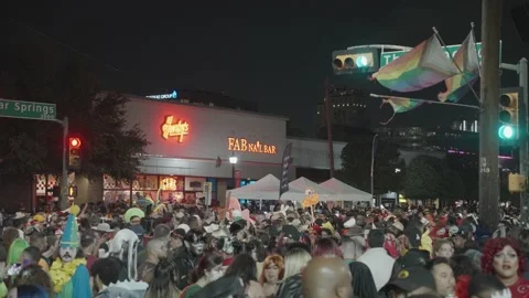 Dallas Halloween Block Party, People Dre... | Stock Video | Pond5