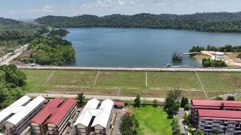 Dam of Muka Kuning Reservoir, Batam, Ria... | Stock Video | Pond5