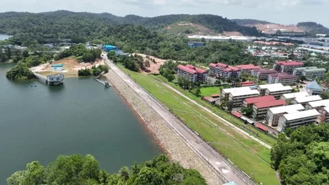 Dam of Muka Kuning Reservoir, Batam, Ria... | Stock Video | Pond5