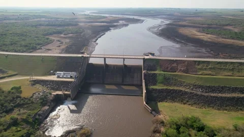 DAM ON RIO SECO IN URUGUAY DROUGHT CLIMA... | Stock Video | Pond5