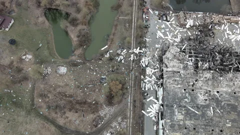 The damaged civil object in ukrainian ci... | Stock Video | Pond5
