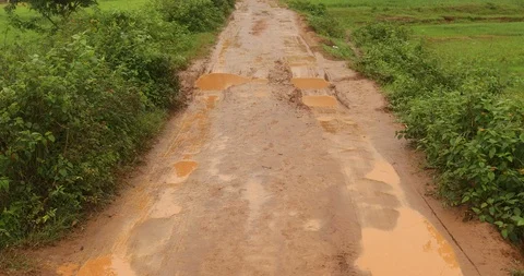 Damaged Rural Road Texture | Stock Video | Pond5