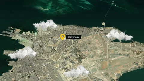 Dammam 3D Satellite Map With Animated Cl... | Stock Video | Pond5