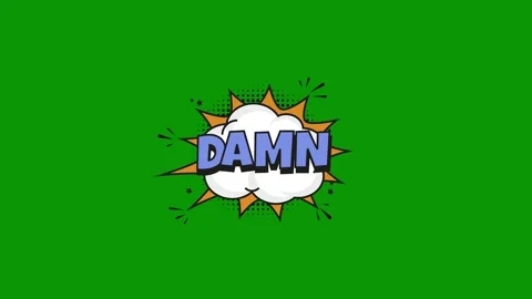 Damn - Animation Text Green Screen | Stock Video | Pond5