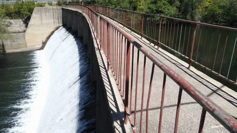 Dams for water drainage reduce the water... | Stock Video | Pond5