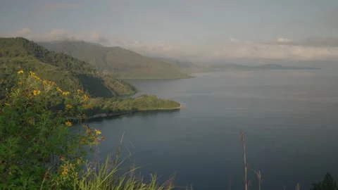 Danau Toba from Tarabunga Hill - Large L... | Stock Video | Pond5