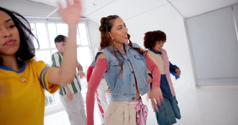 Dance crew, gen z and practice with peop... | Stock Video | Pond5