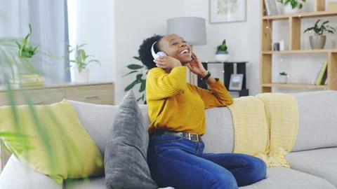 Dance, phone and music with black woman ... | Stock Video | Pond5