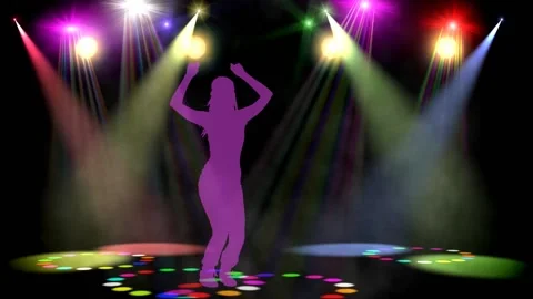 Dancer on an animated Retro Disco stage ... | Stock Video | Pond5