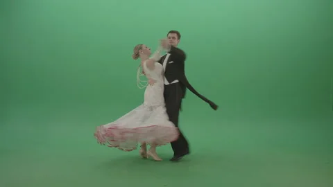 Dancers couple in authentic waltz outfit... | Stock Video | Pond5