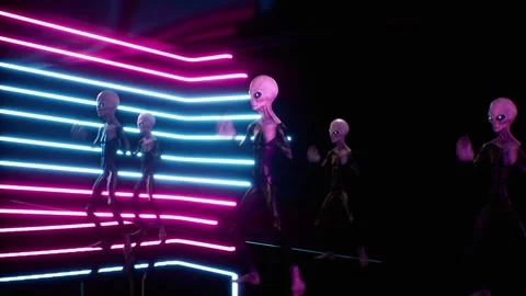 Dancing Alien On Sci-Fi Background With ... | Stock Video | Pond5
