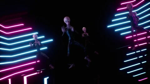 Dancing Alien On Sci-Fi Background With ... | Stock Video | Pond5