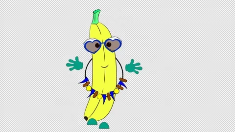 Dancing banana. Animation on a transpare... | Stock Video | Pond5
