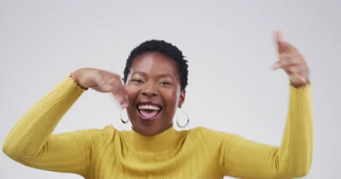 Dancing black woman with happy energy, f... | Stock Video | Pond5